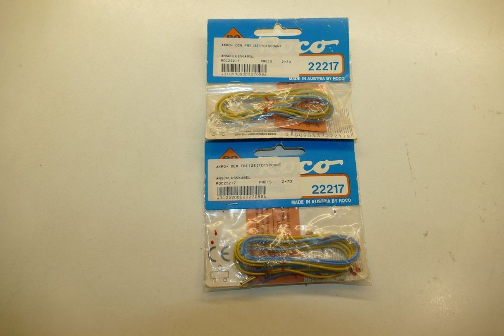 Roco N: 2xAnschlusskabel 2-Pol. mit Schienenverbinder (Neu (gemäss ...