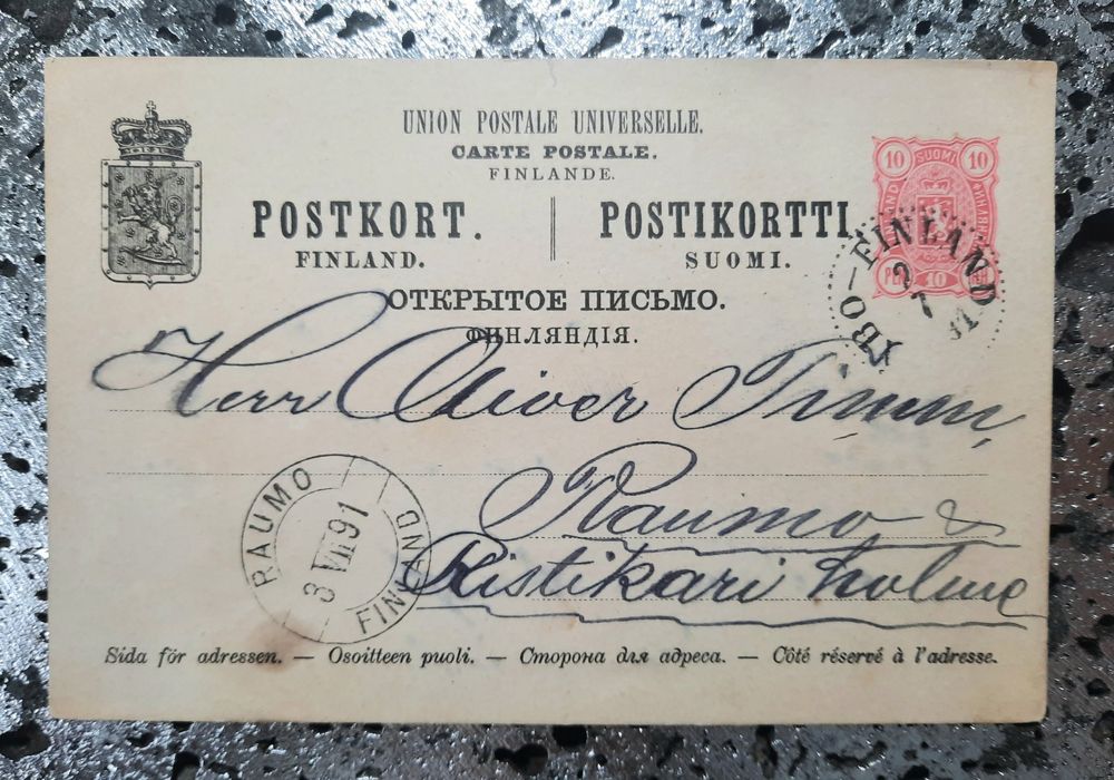 FINNLAND 1891, GANZSACHE NACH RAUMO | Kaufen auf Ricardo