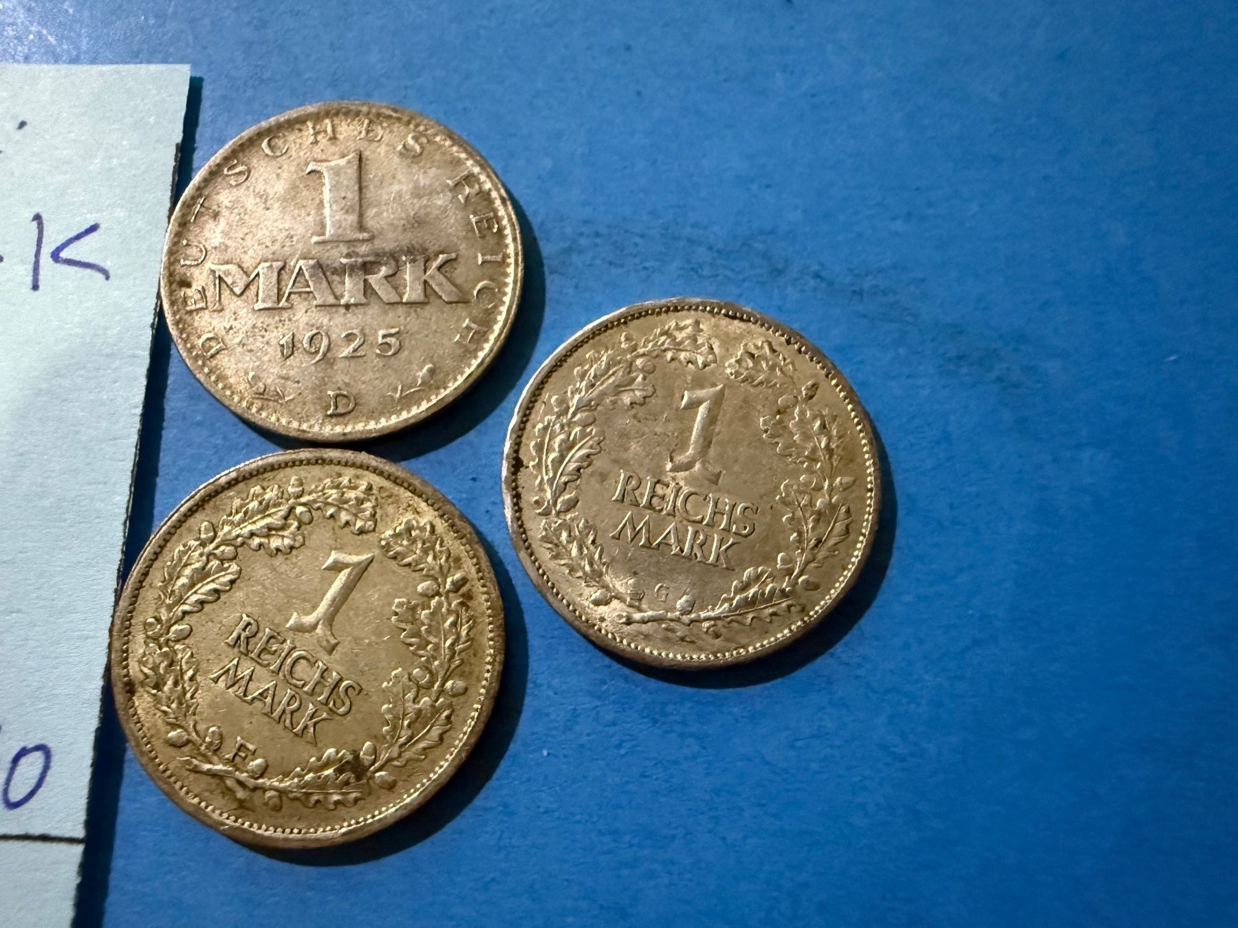 ALLEMAGNE : 3 X 1 MARK 1925 - ARGENT (D'occasion) à genève pour CHF 21 ...