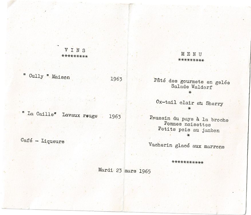 Menus du Beau Rivage Palace Lausanne 1961 1965 (Gebraucht) in Bussy FR ...
