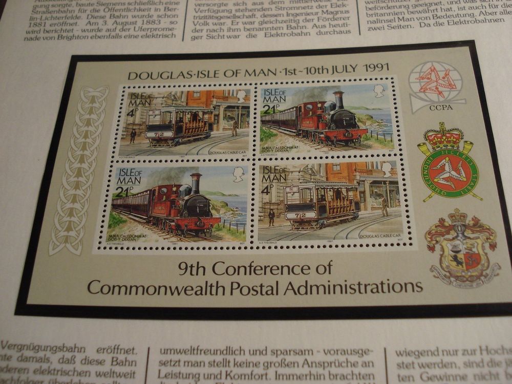 Eisenbahnbeleg: Isle of Man 1991, Block Lokomotiven ** | Kaufen auf Ricardo