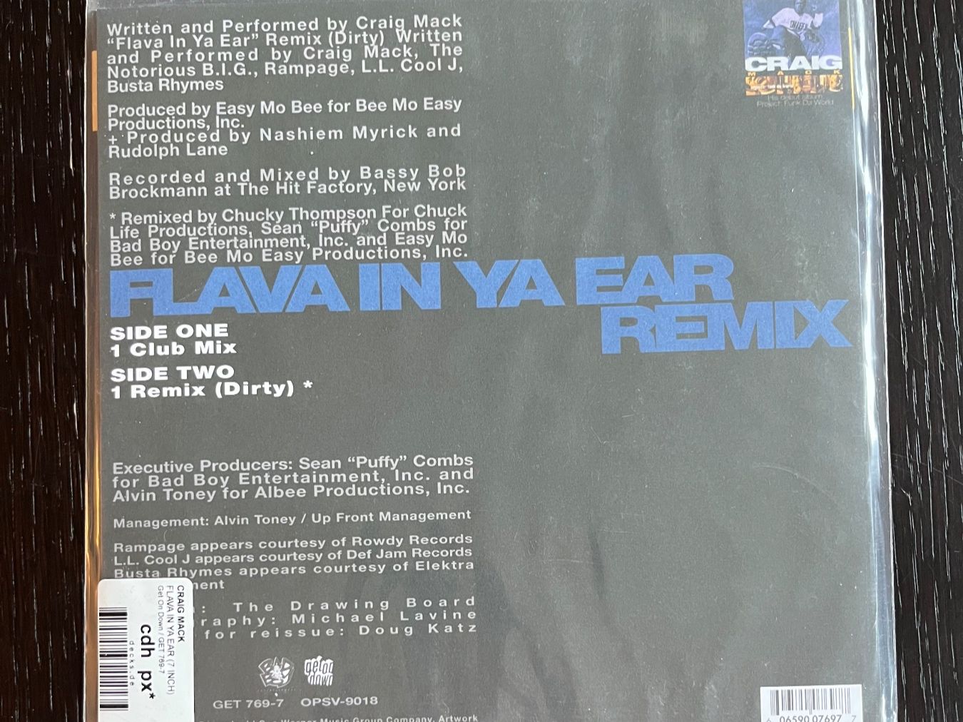 Craig Mack – Flava In Ya Ear (Remix) – 7" Vinyl – Bad Boy (Gebraucht ...
