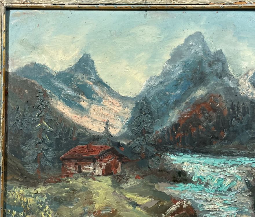 Impressionistisches Landschaft Gemälde unleserlich Signiert | Kaufen auf Ricardo