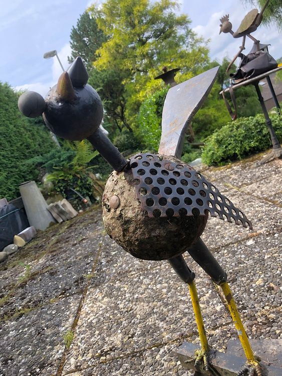 Garten Vogel Unikat für Kunst im Garten Stein & Metall | Kaufen auf Ricardo