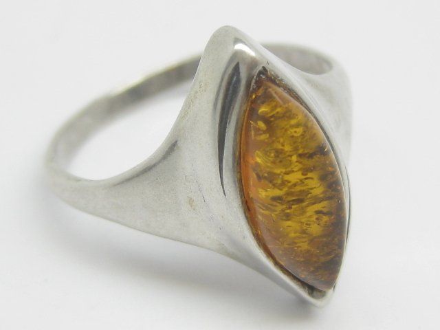 Antik Ring Silber 925 Bernstein Gr. 55 | Kaufen auf Ricardo