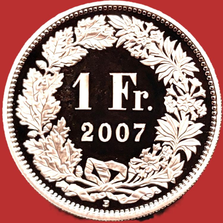 1 Franken 2007 pp / aus Münzsatz / in einer Münzkapsel (Neu (gemäss Beschreibung)) in Arch für ...