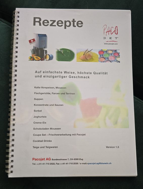 Pacojet Rezeptbuch Version 1.5 (Neu (gemäss Beschreibung)) in Weiach ...