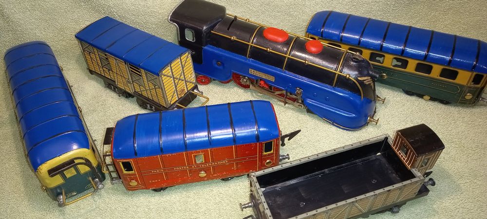 Antiker schöner JEP Zug Loki und 5 Wagen WS 3 leiter Spur 0 | Kaufen auf Ricardo