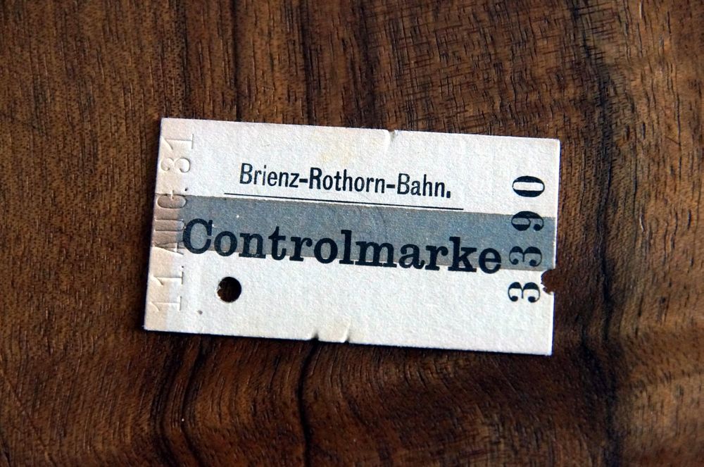 Brienz-Rothorn-Bahn Billett - Controlmarke - 1931 (Gebraucht) in ...
