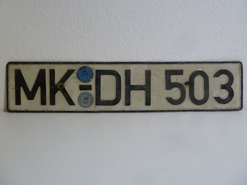 Nummernschild / Kfz-Kennzeichen Deutschland MK-DH 503 | Kaufen auf Ricardo