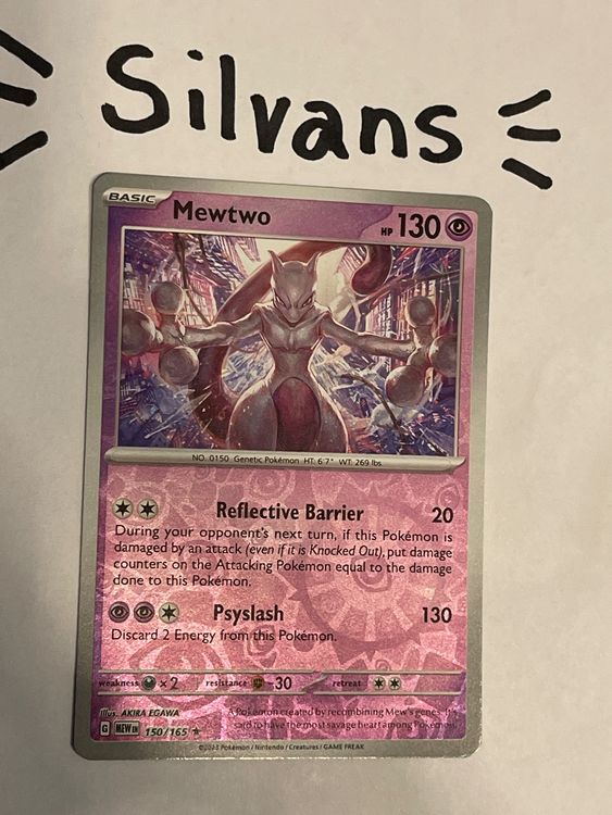 Mewtwo Reverse Holo 150/165 MEW 151 Englisch (Neu (gemäss Beschreibung ...