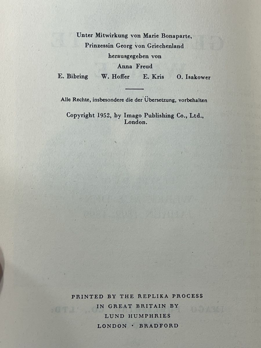 Sigmund Freud Gesammelte Werke, 17 Bände Imago 1942-1955 (Gebraucht) in ...