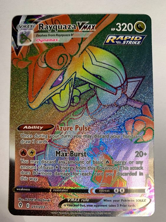 Pokemon karte Rayquaza Vmax Regenbogen (Neu (gemäss Beschreibung)) in ...