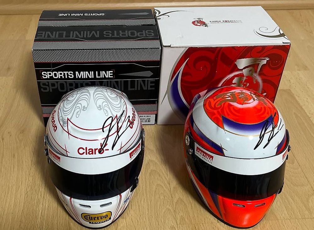 2× Kamui Kobayashi Helme Sauber F1 signiert 1:2 (Gebraucht) in Birr für ...