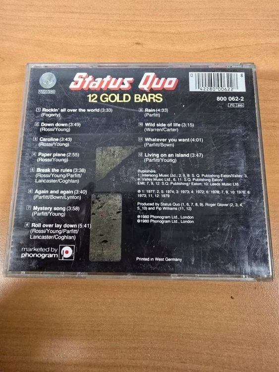 CD - Status Quo – 12 Gold Bars (Gebraucht) in Biberist für CHF 2 – mit Lieferung auf Ricardo kaufen