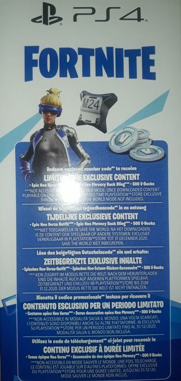 PS4 FORTNITE Neo Versa Neo Phrenzy (Neu und originalverpackt) in ...