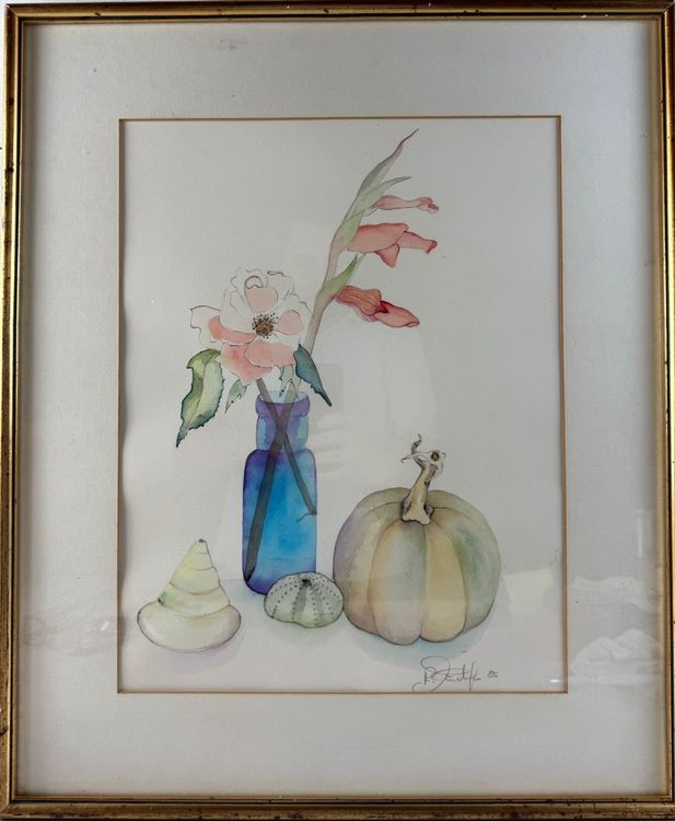 Kürbis & Blumen Aquarell Stillleben Handsigniert (Gebraucht) in Neuhausen am Rheinfall für CHF ...