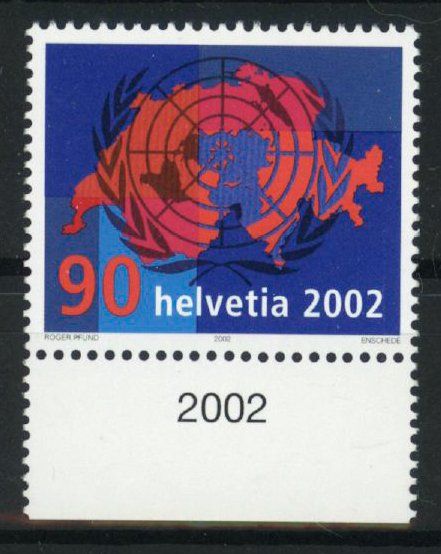 2002, UNO-Beitritt der Schweiz ** (Gebraucht) in Willisau für CHF 1.4 – mit Lieferung auf ...