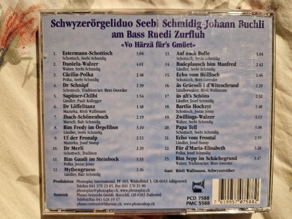 Schwyzerörgeliduo Seebi Schmidig - Johann Buchli: Vo Härzä.. (Gebraucht ...