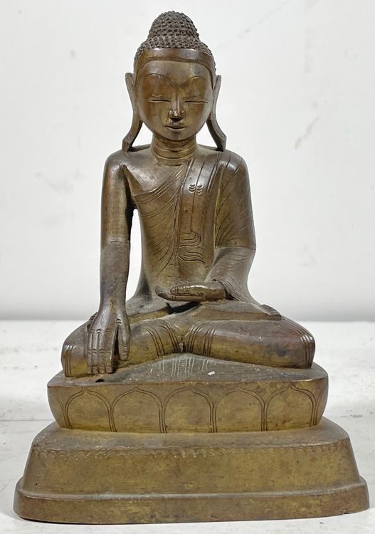 Alter Burma Bronze Shan-Buddha auf hohem Lotus Sockel und (Gebraucht ...