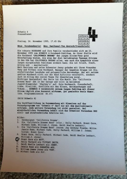 10 Fotos Brent Core u.a. - CALIFORNIA DREAMS, Signet 1995 (Gebraucht) in Oberriet SG für CHF 7 ...