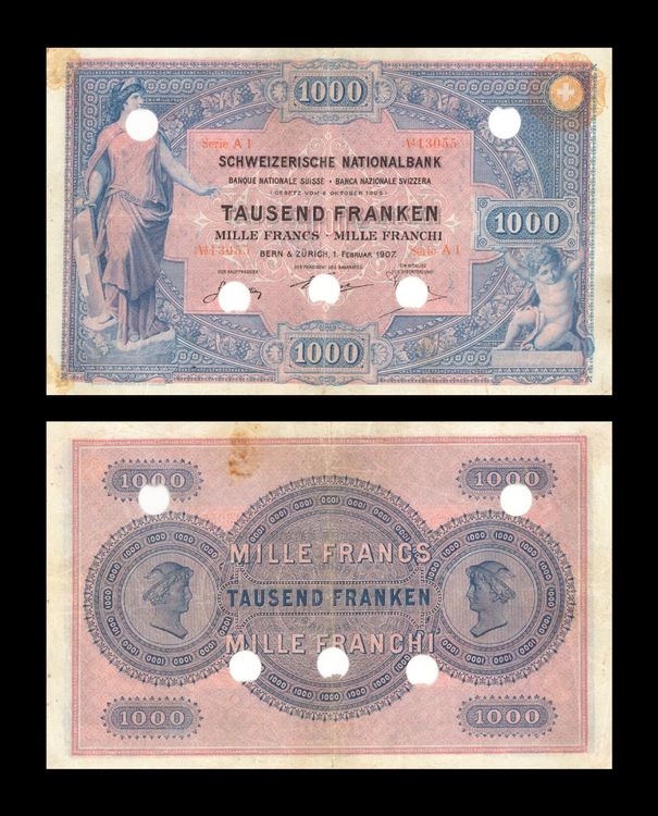 1000 Franken Banknote Schweiz Serie 1 (Replica) (Neu (gemäss ...