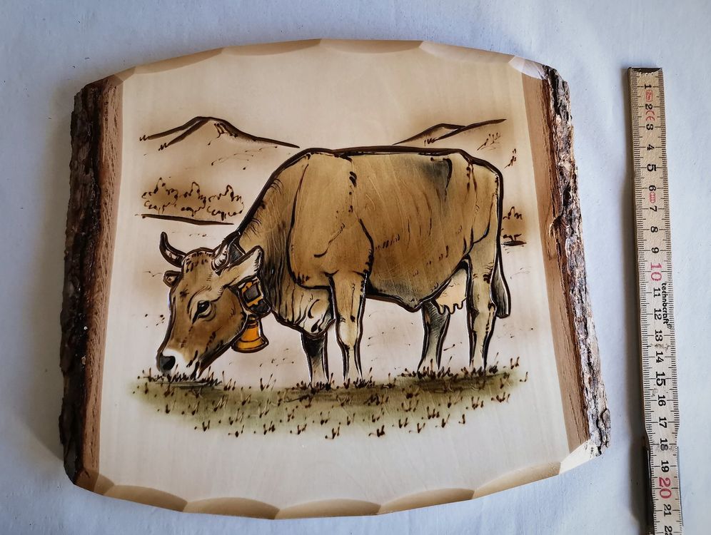 Kuh geschnitzt Braunvieh Alp Mucca Brienz Landwirtschaft (Neu und ...