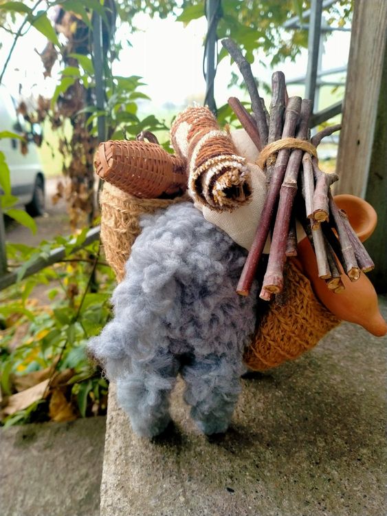 Esel beladen Tier Krippe- Figur Weihnacht Deko Fell Stoff (Gebraucht ...