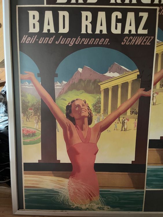 plakat, bad ragaz heil - jungbrunnen, h. laubi, 1936, 64/102 (Gebraucht ...