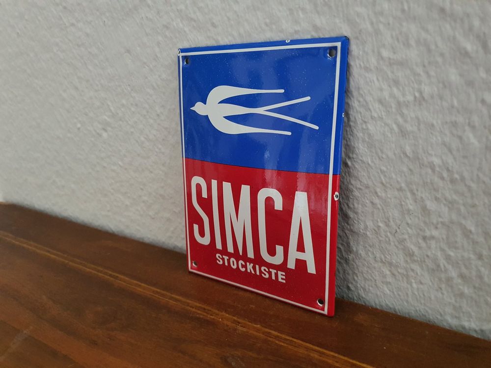 Emailschild SIMCA Stockiste Emaille Schild Reklame Retro | Kaufen auf ...