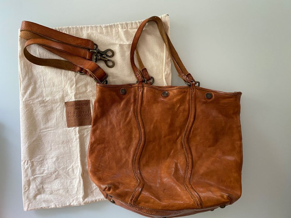 Campomaggi Tasche mit Schulterriemen und Beutel 42x33cm (Gebraucht) in ...