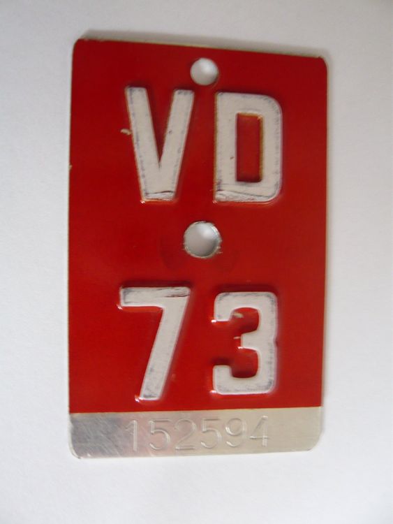 PLAQUE VELO VD 1973 | Kaufen auf Ricardo