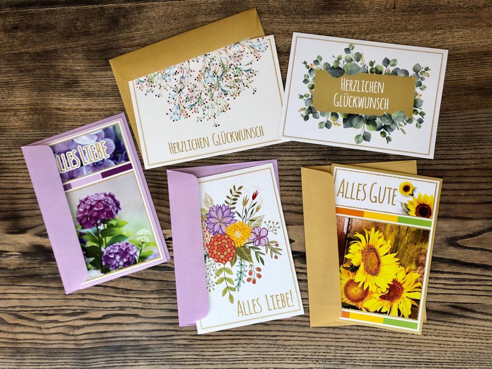 5 Karten Geburtstag Glückwünsch Alles Gute (Neu (gemäss Beschreibung)) in Kloten für CHF 7 – mit ...