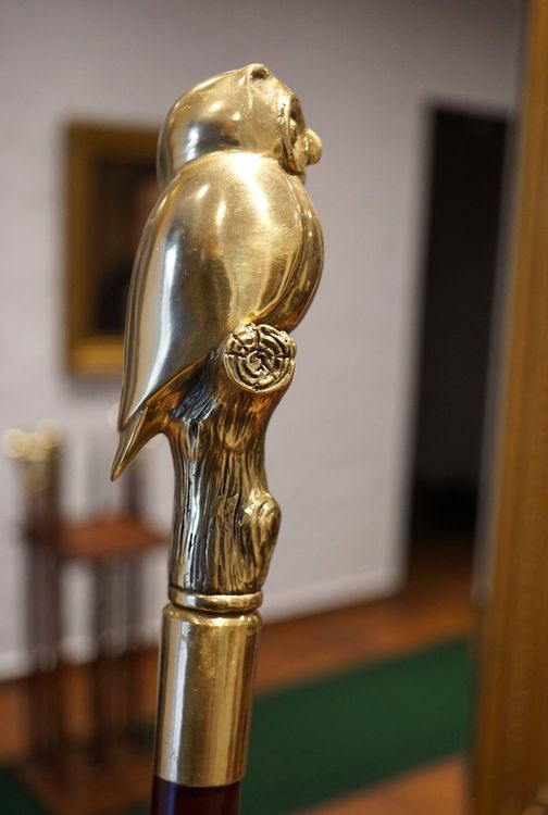 IMPOSANTER GEHSTOCK EULE AUS BRONZE SKULPTUR FIGUR | Kaufen auf Ricardo