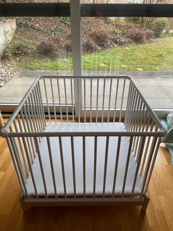 Geuther Laufstall / Parc bébé / Playpen - Holz Natur & Weiß | Kaufen ...