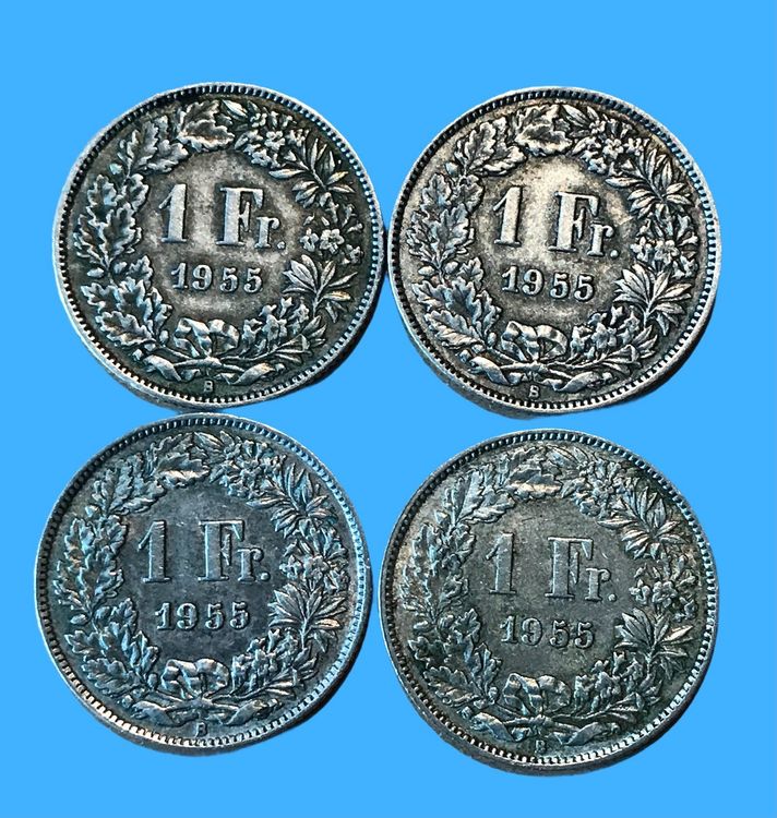 CH Lot 4 x 1 Franken Silber 1955 VZGL | Kaufen auf Ricardo