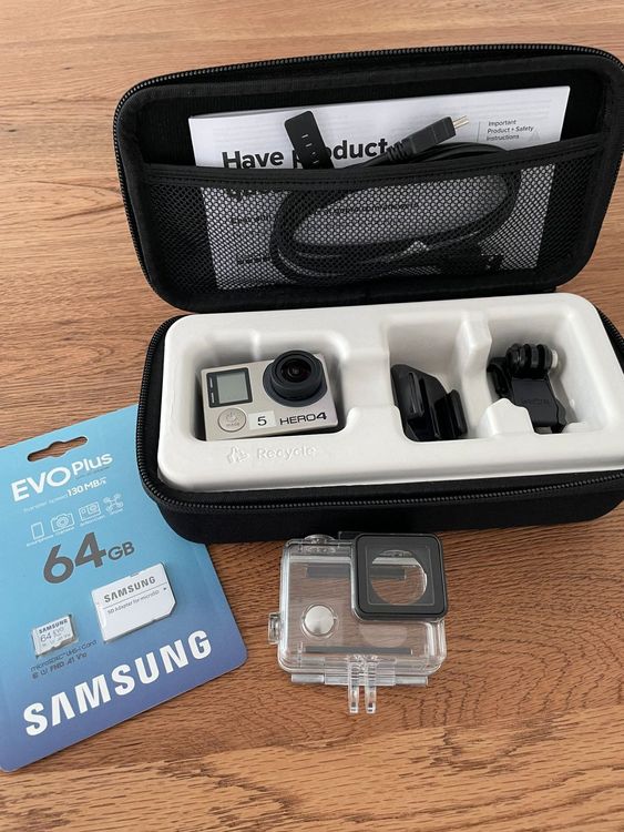 GoPro Hero 4 Black + New 64GB SD + Hard Shell Camera Case (Gebraucht ...