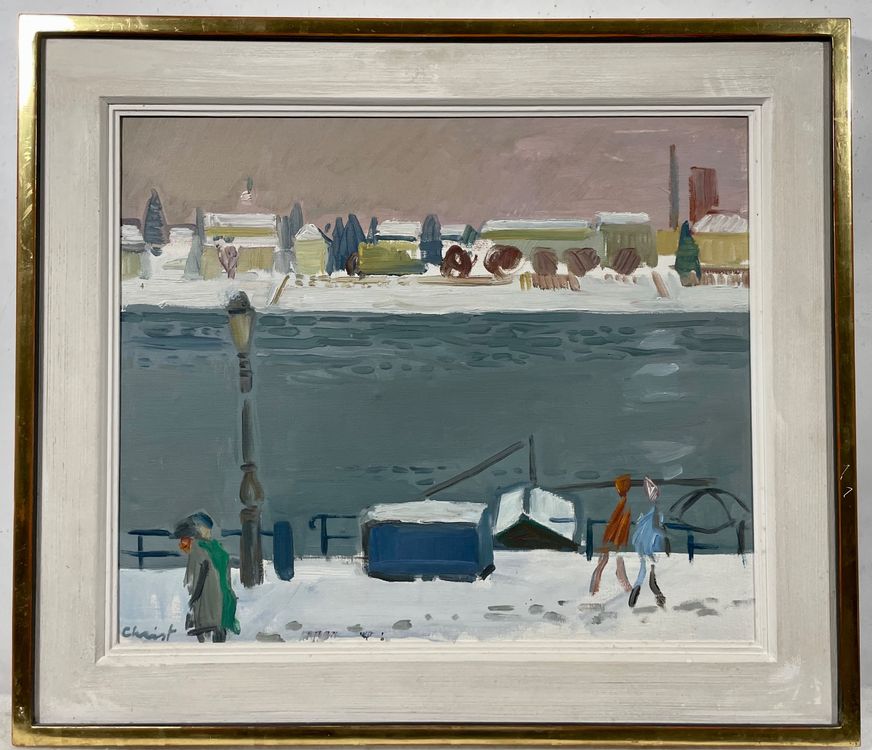 Martin Alfred Christ (1900-1979) Gemälde Winter am Rhein (Gebraucht) in ...