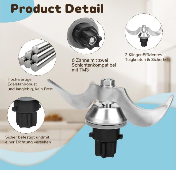 Mixmesser Ersatz Zubehör passend für Thermomix TM31 (Neu (gemäss ...