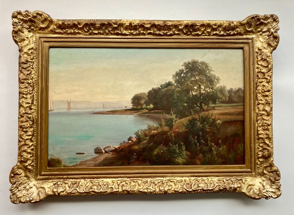 Jean Philippe GEORGE 1818-1881, Orig. Oelgemälde "Genfersee" (Gebraucht ...