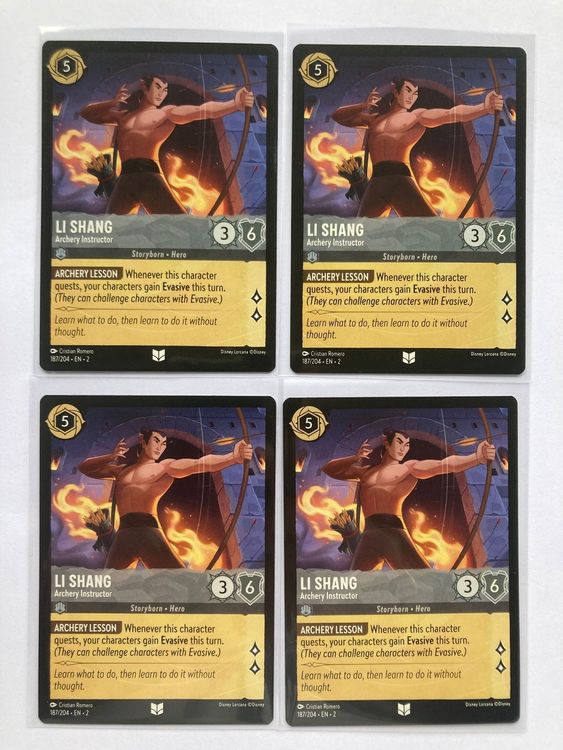 Lorcana set 4 cards LI SHANG 187/204 EN-2 | Kaufen auf Ricardo