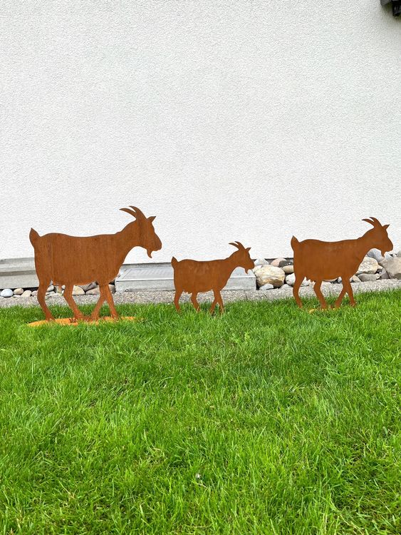 Edelrost Ziege, Rostdeko Geiss, Gartendeko, Ziege aus Blech (Neu ...