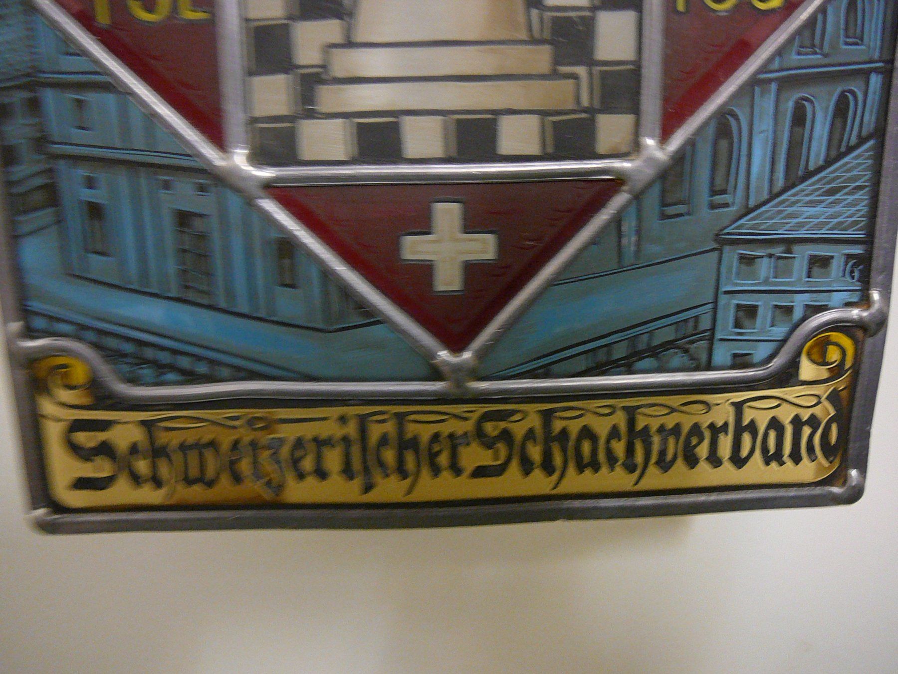 , Schweizerischer Schachverein! Wappenscheibe bleiverglas (Gebraucht ...