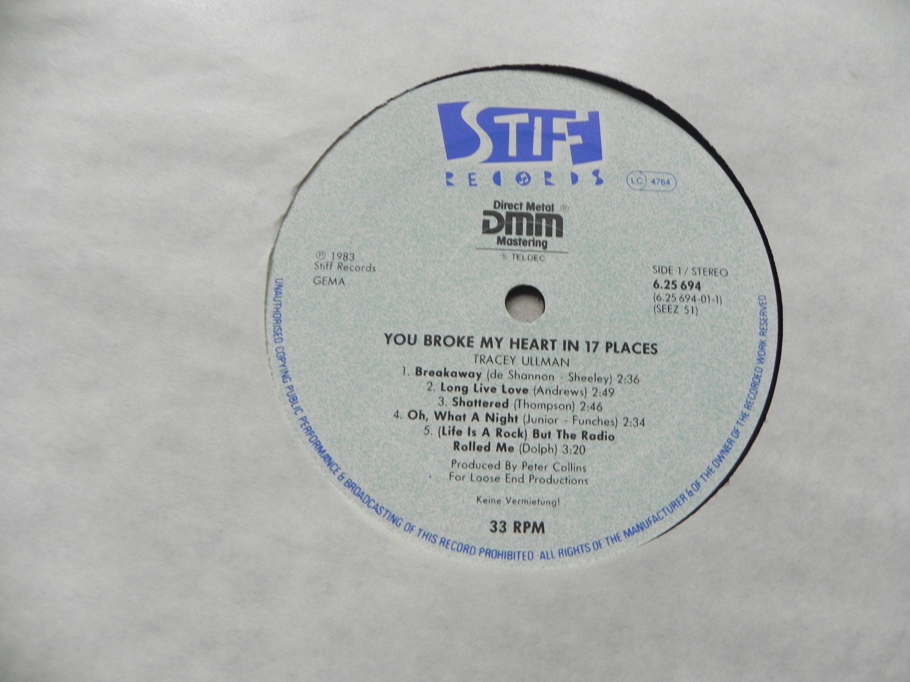 LP brit. Rock Sängerin Tracey Ullman 1983 You broke my Heart (Gebraucht ...