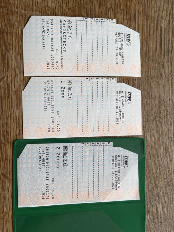 TNW Mehrfahrtenkarten Basel, diverse Zonen günstig! (Neu (gemäss ...