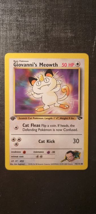 Pokemon Giovanni's Meowth 74/132 / Gym Challenge / 1st Edit. (Neu ...