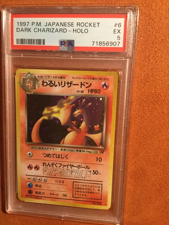 Dark Charizard Holo, Japanese Rocket (1997), PSA 5 Excellent | Kaufen auf Ricardo