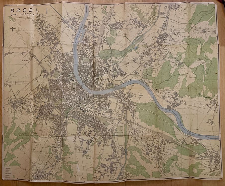 Stadtplan Basel 1 : 12 500 / 1948 | Kaufen auf Ricardo