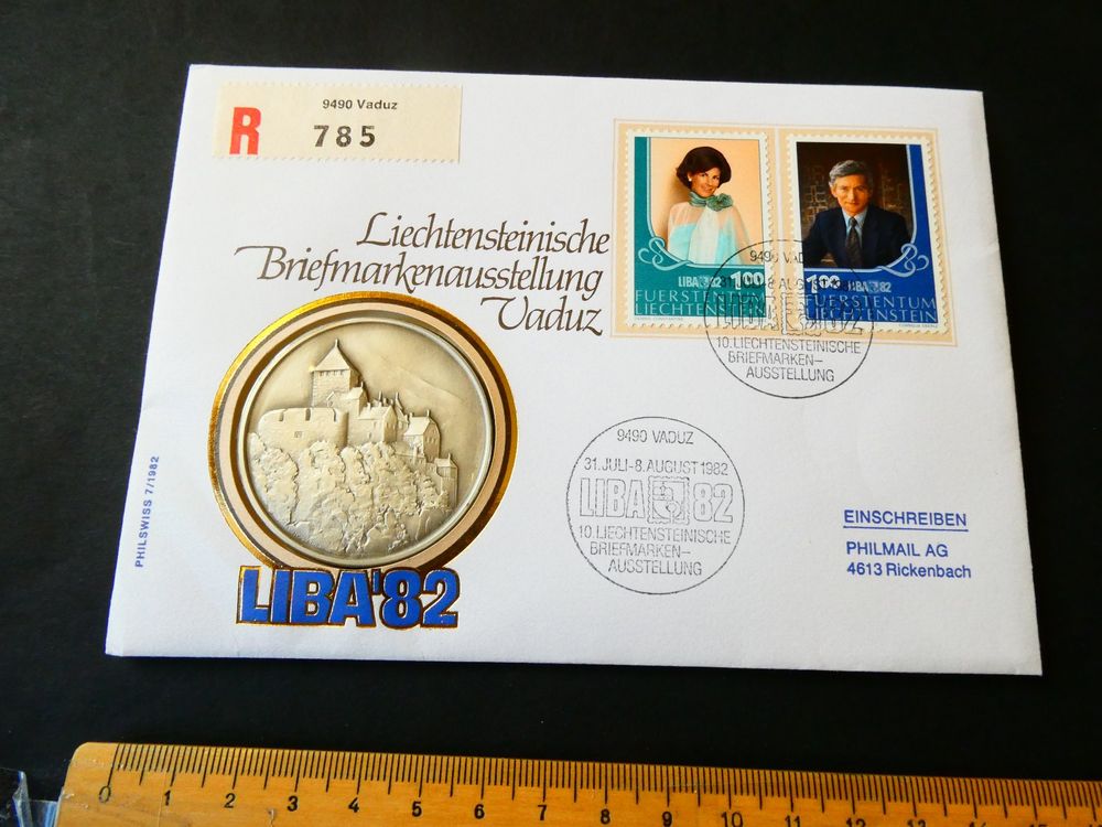 Liechtenstein LIBA'82, Medaille und Brief (Neu (gemäss Beschreibung)) in Hinterforst für CHF 2 ...