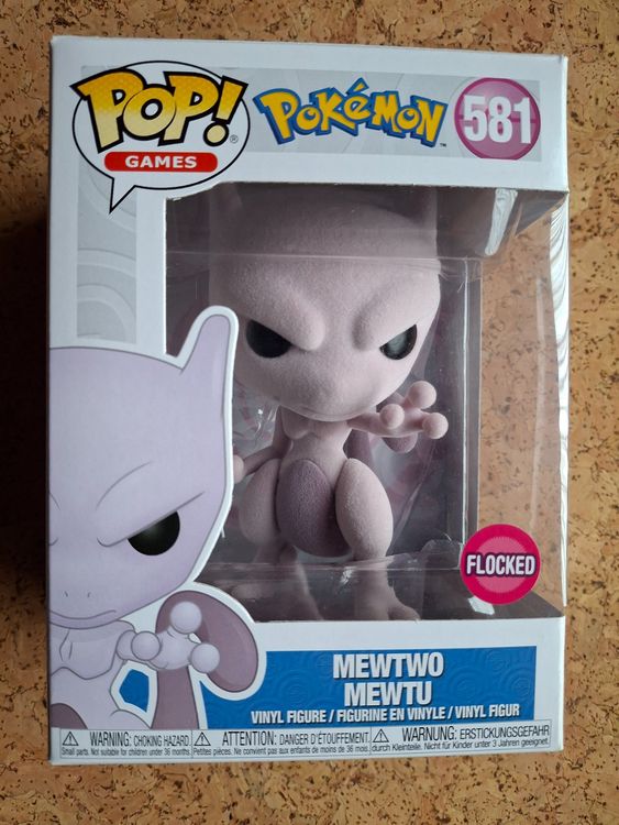 Mewtwo 581 FLOCKED Pokémon Funko Pop (Neu und originalverpackt) in ...